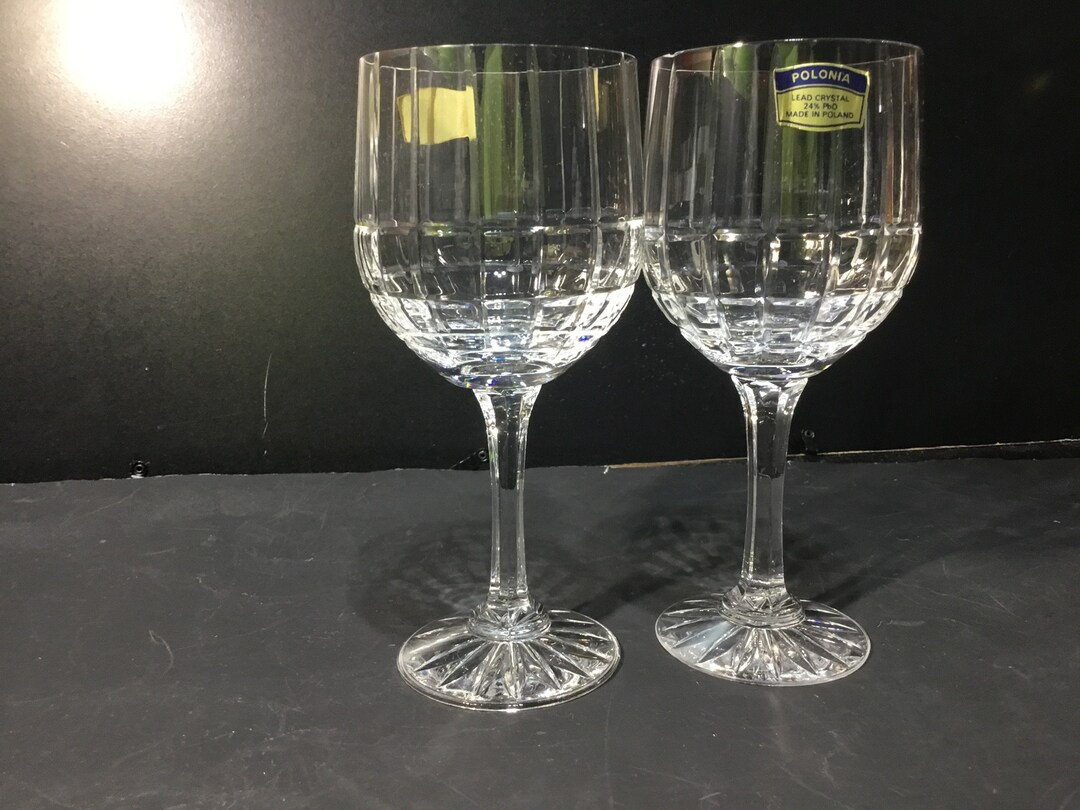 Polonia Crystal Glass - Vintage Set of Two (2) - Etsy