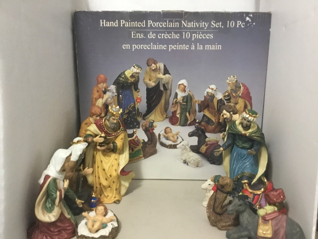 Vintage Hand Painted Nativity Set - 10 Pieces - Etsy