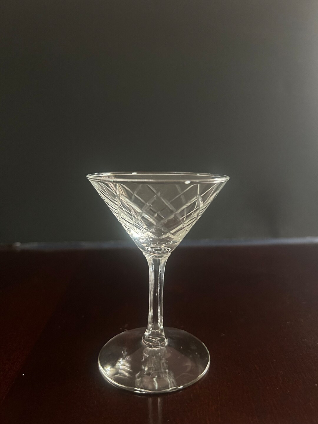 Vintage Martini Glass With Unique Diamond Cut Design. Set of 4. Unique ...