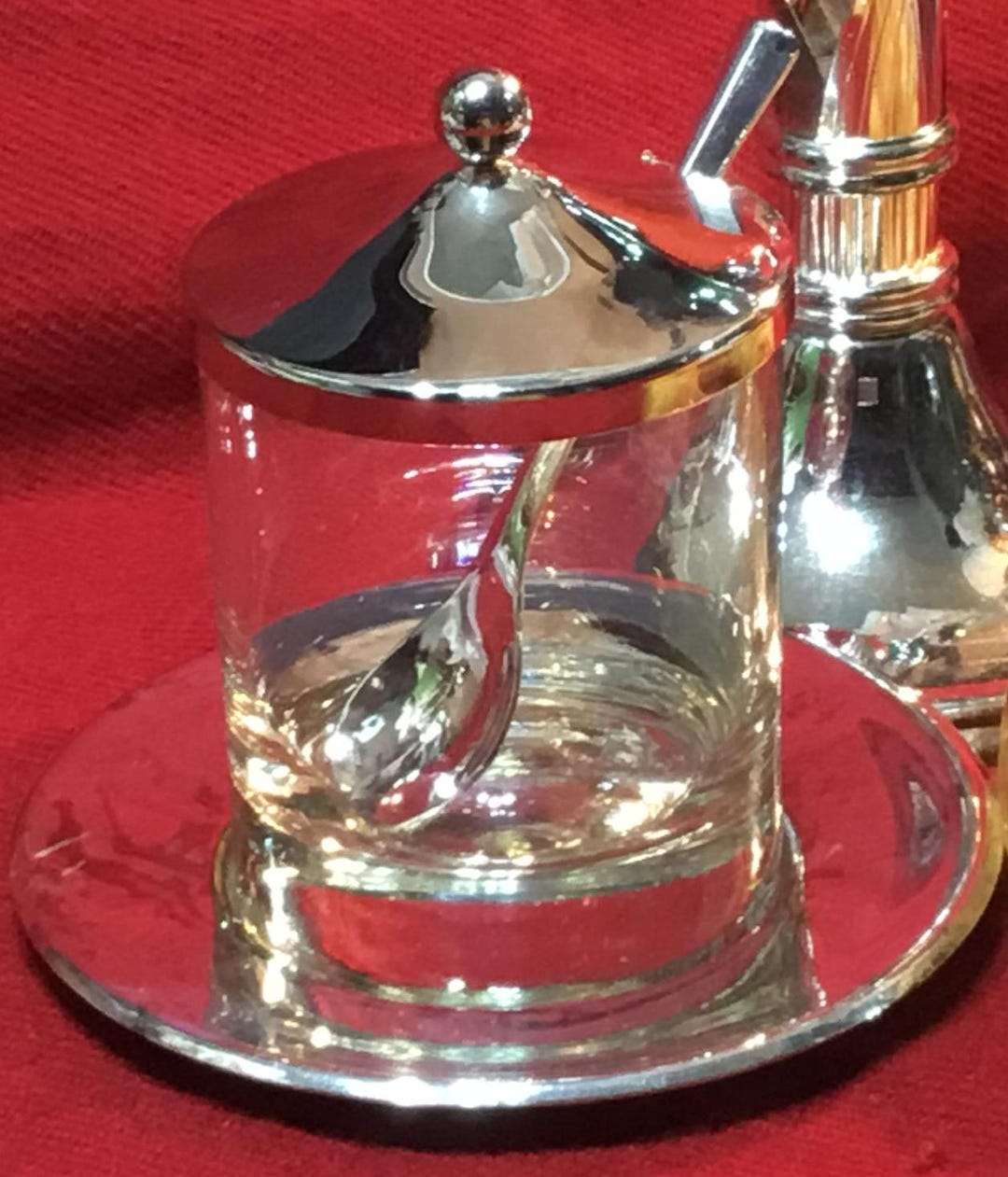 Covered Jam Jar by Savoir Vivre With Silverplated Saucer and Spoon - Etsy