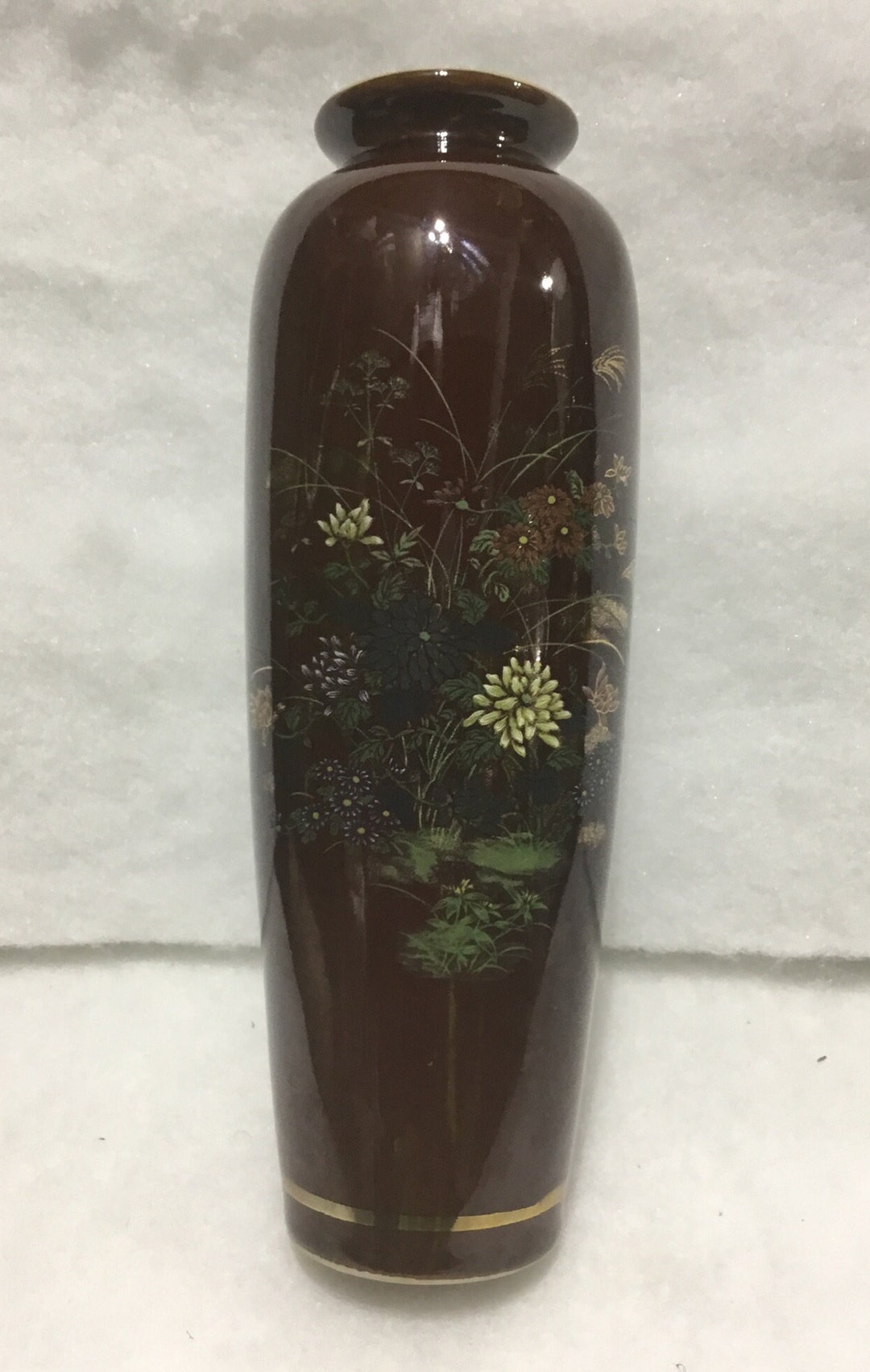 Sato Gordon Collection Japanese 10 Inches Bud Vase Chocolate Brown With ...
