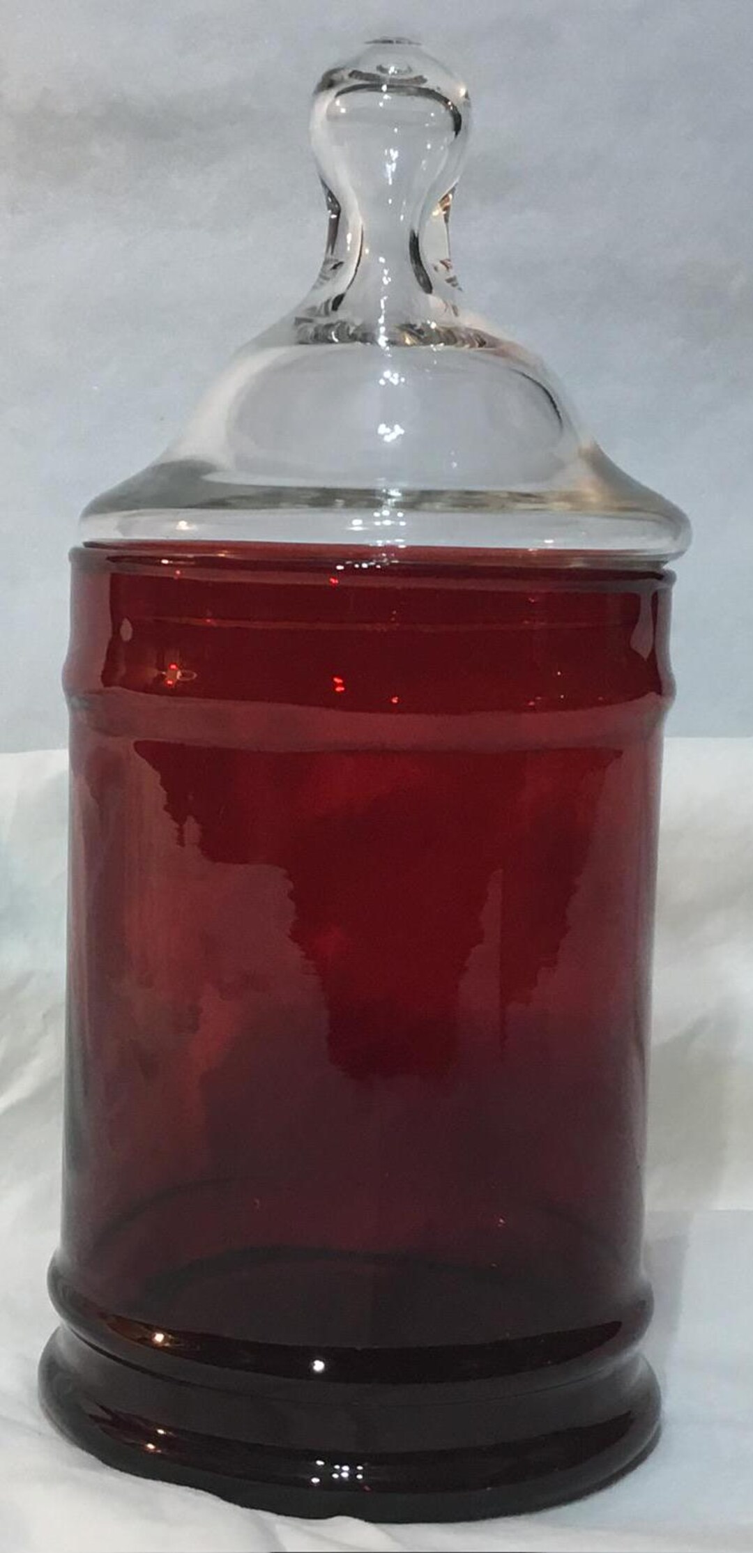 Red Glass Canister - Etsy