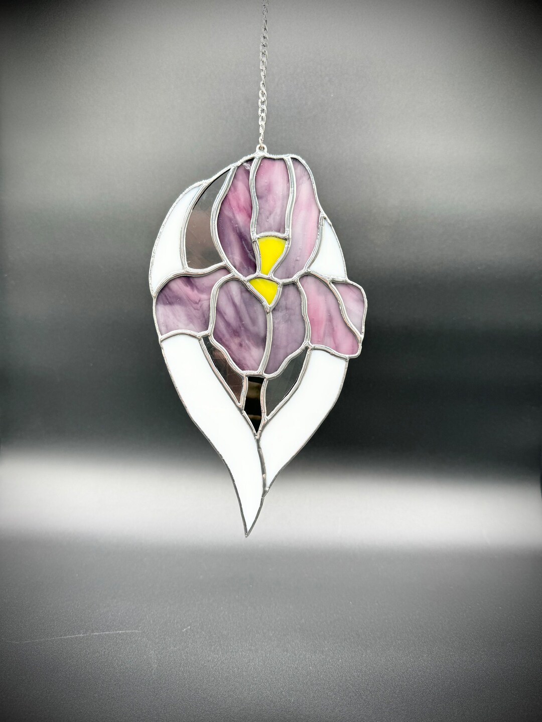 True Stained Glass Iris Homemade Purple Stain Glass Iris Handmade by ...