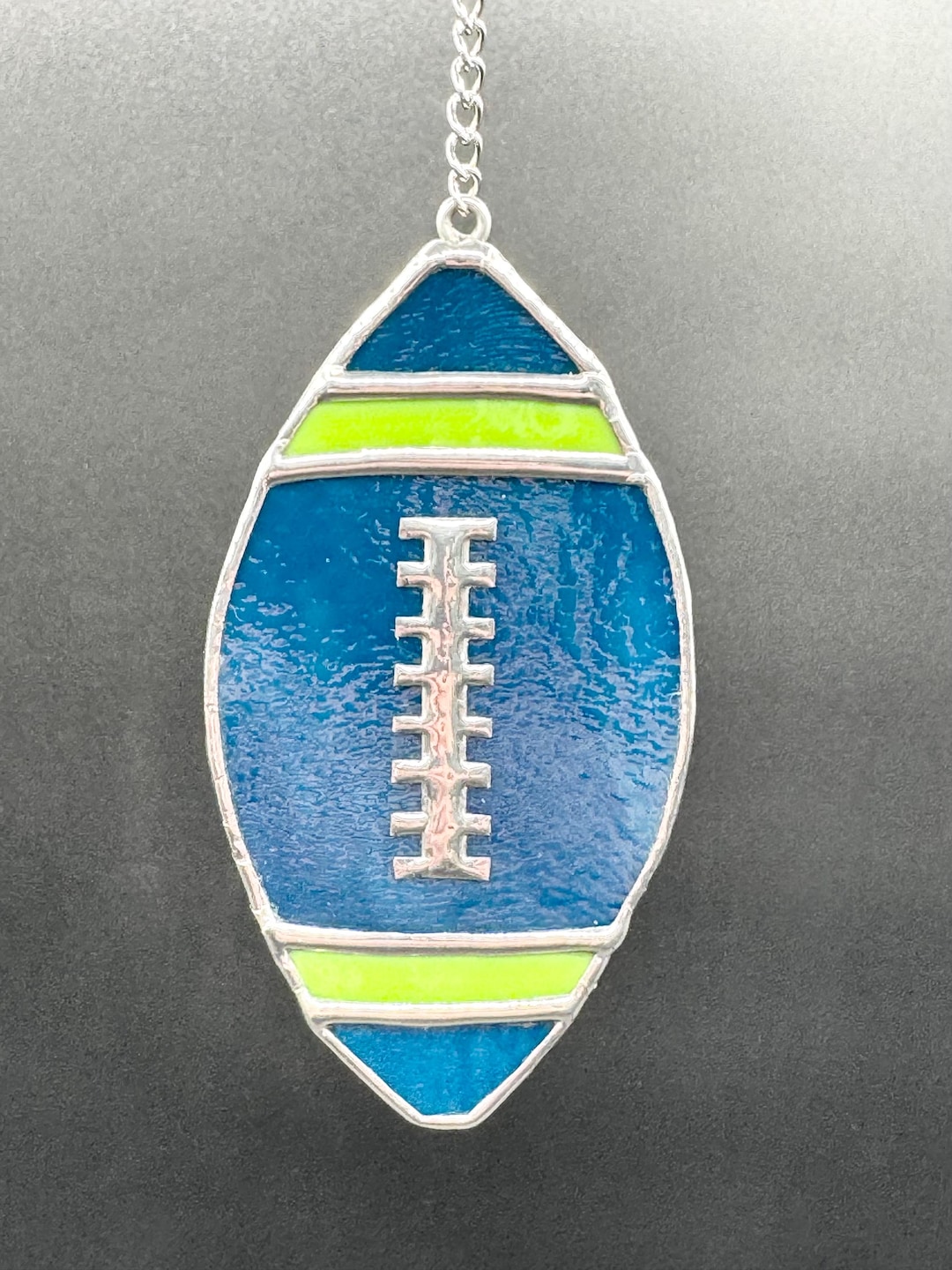 Stained Glass Seahawks Football Stain Glass Football Suncatcher Made by ...