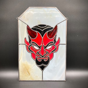 Handmade Stained Glass Devil Homemade Stain Glass Halloween Seasonal ...