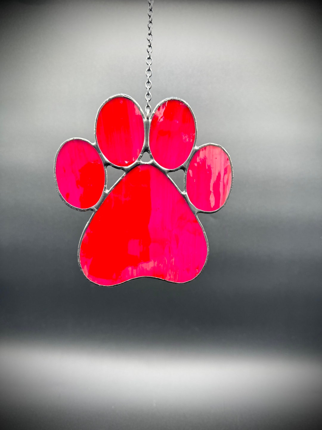 True Handmade Stained Glass Paw Print Homemade Stain Glass Paw Print ...