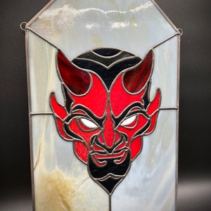 Handmade Stained Glass Devil Homemade Stain Glass Halloween Seasonal ...