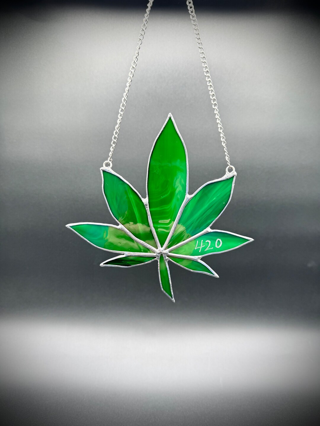 True Stained Glass Pot Leaf Handmade Stain Glass Pot Leaf by ...