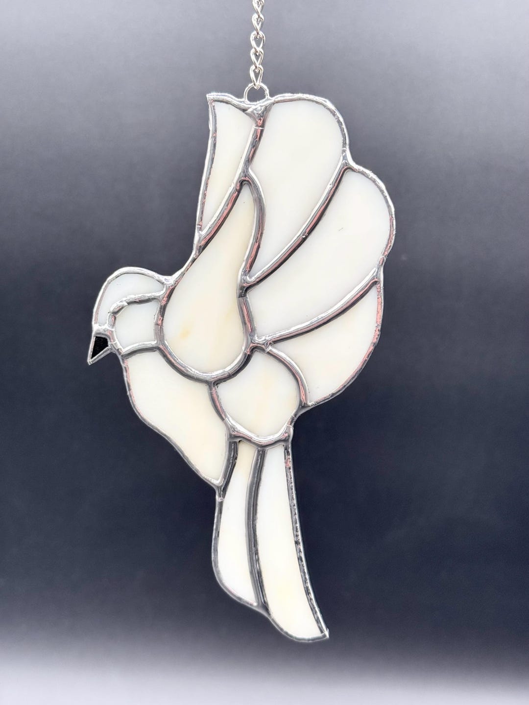Stained Glass Dove Suncatcher Stain Glass off White Dove Made by ...