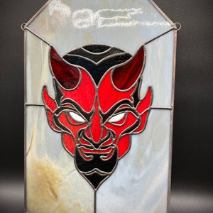Handmade Stained Glass Devil Homemade Stain Glass Halloween Seasonal ...