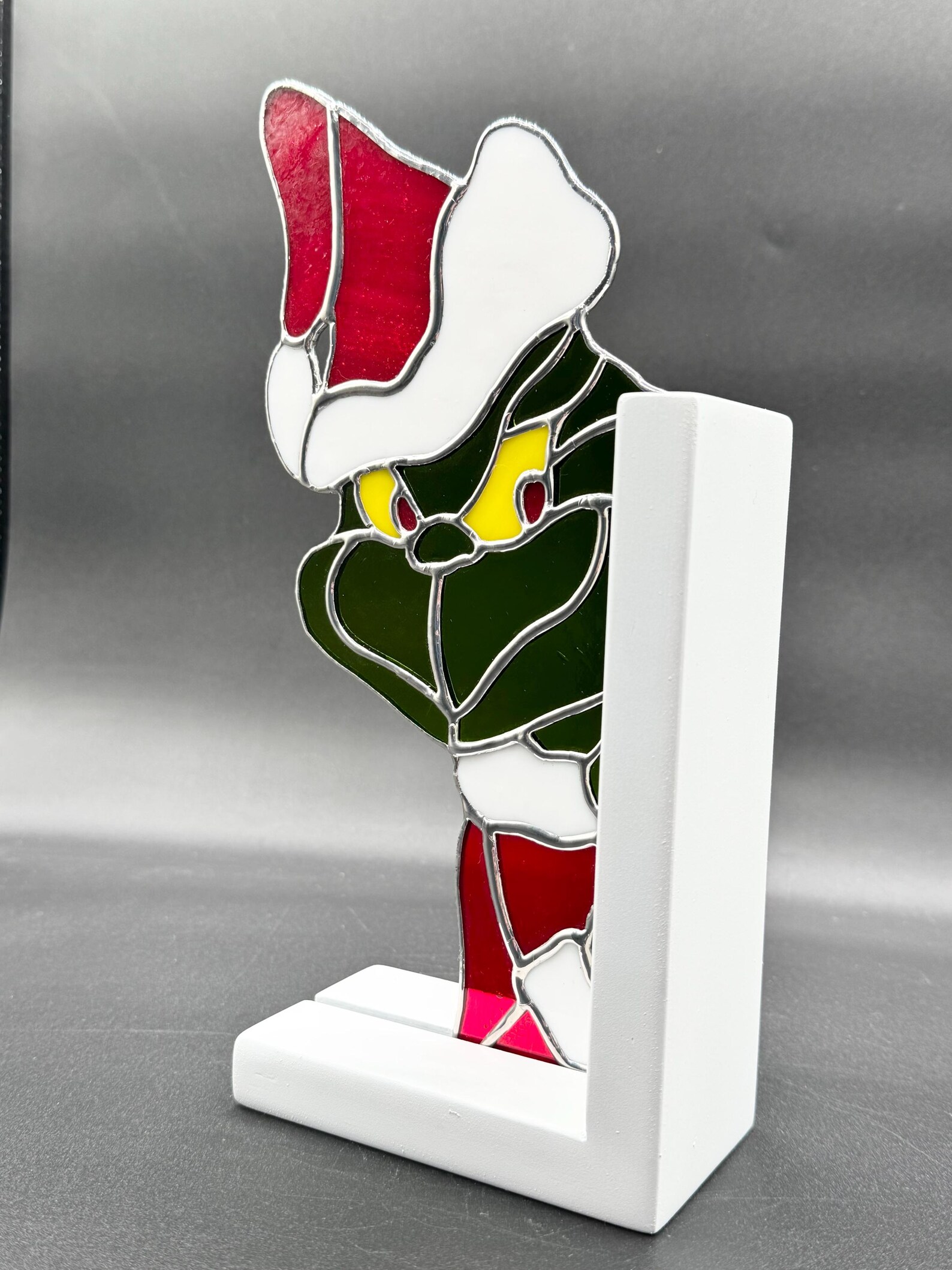 Handmade Stained Glass Grinch Peeking Grinch Christmas Holiday Decor - Etsy