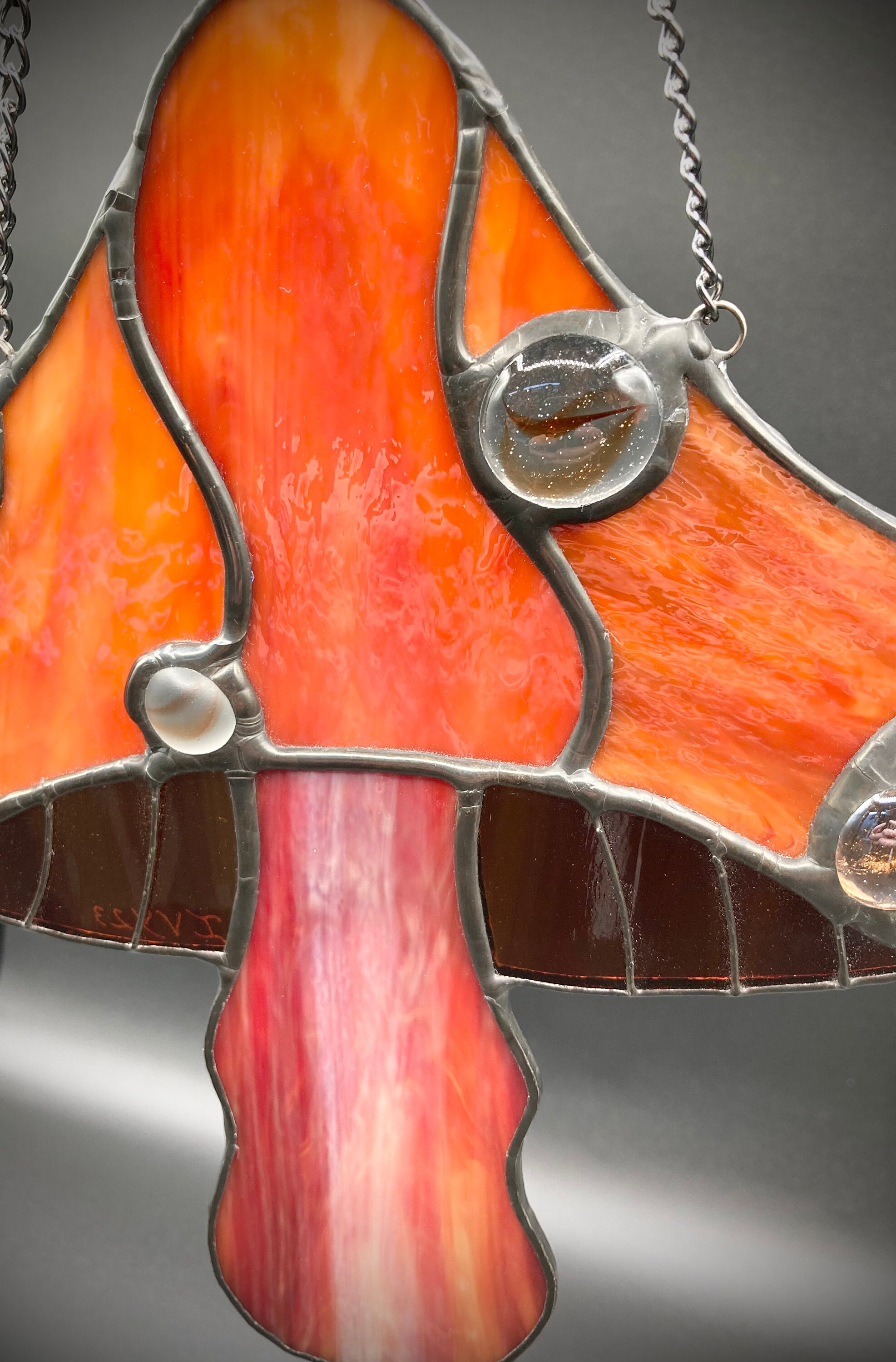 True Stained Glass Mushroom Brown Handmade Stain Glass Mushroom ...