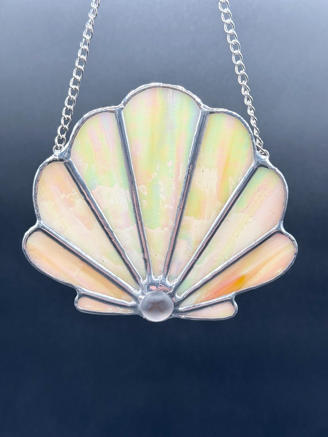 Stained Glass Seashell Stain Glass Seashell Suncatcher Made by ...