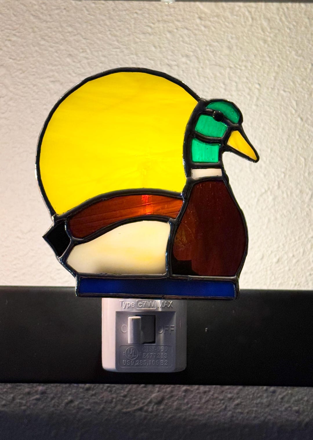 Stained Glass Duck Night Light: Handmade LED Accent Lamp - Etsy