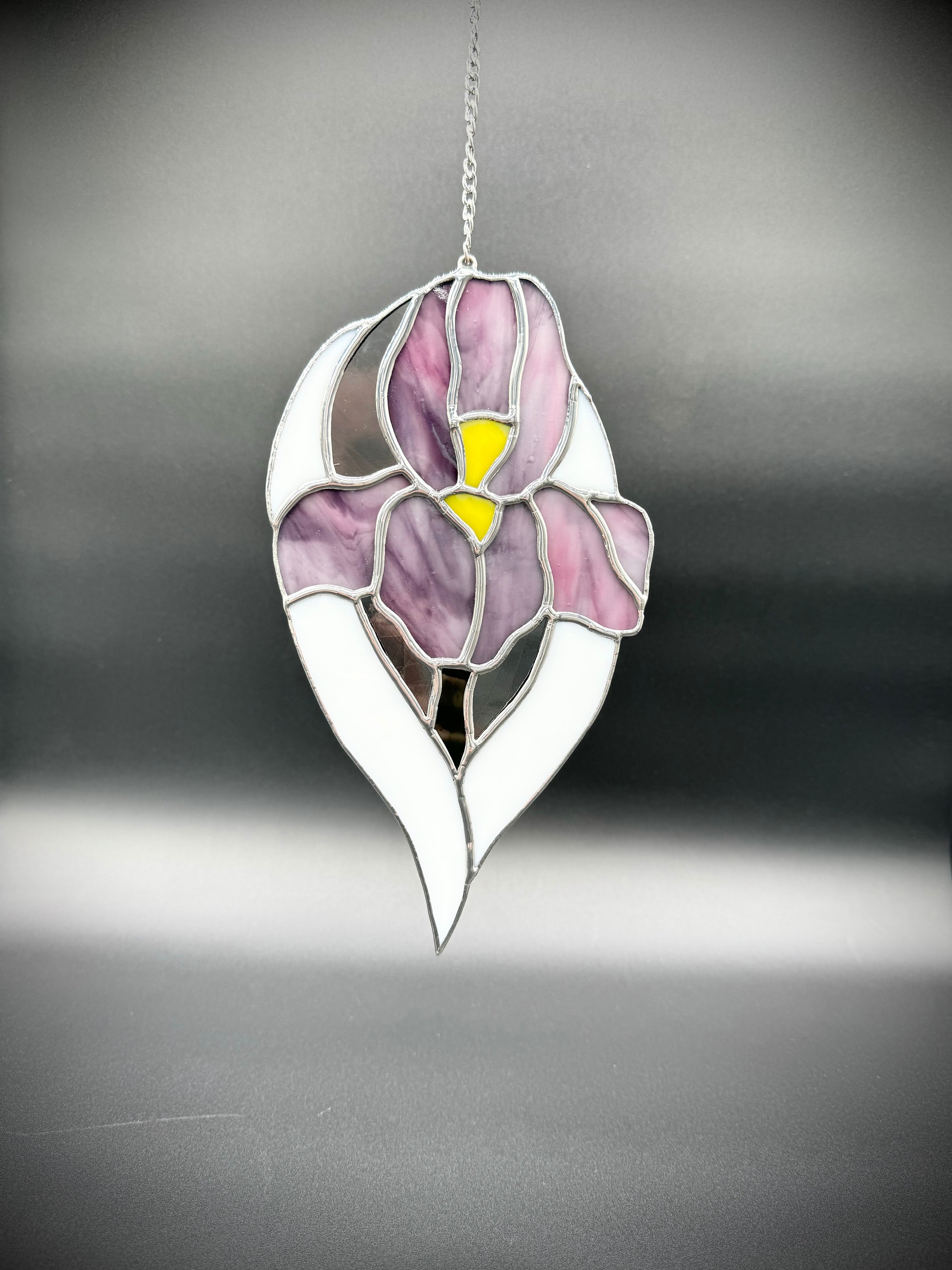 True Stained Glass Iris Homemade Purple Stain Glass Iris Handmade by ...