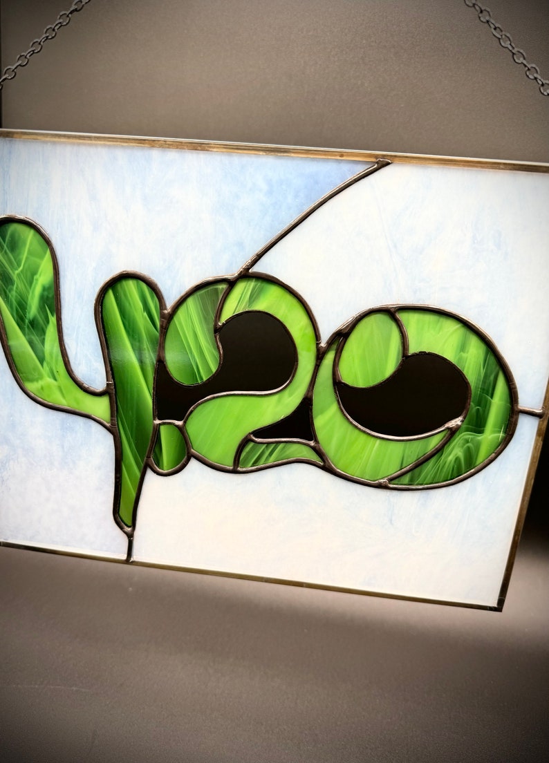 True Stained Glass 420 Panel Homemade Green 420 Stain Glass Art ...