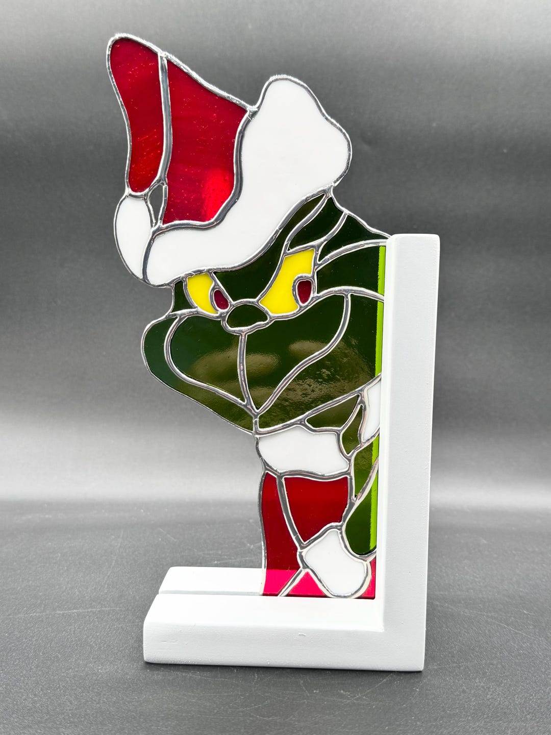 Handmade Stained Glass Grinch Peeking Grinch Christmas Holiday Decor - Etsy