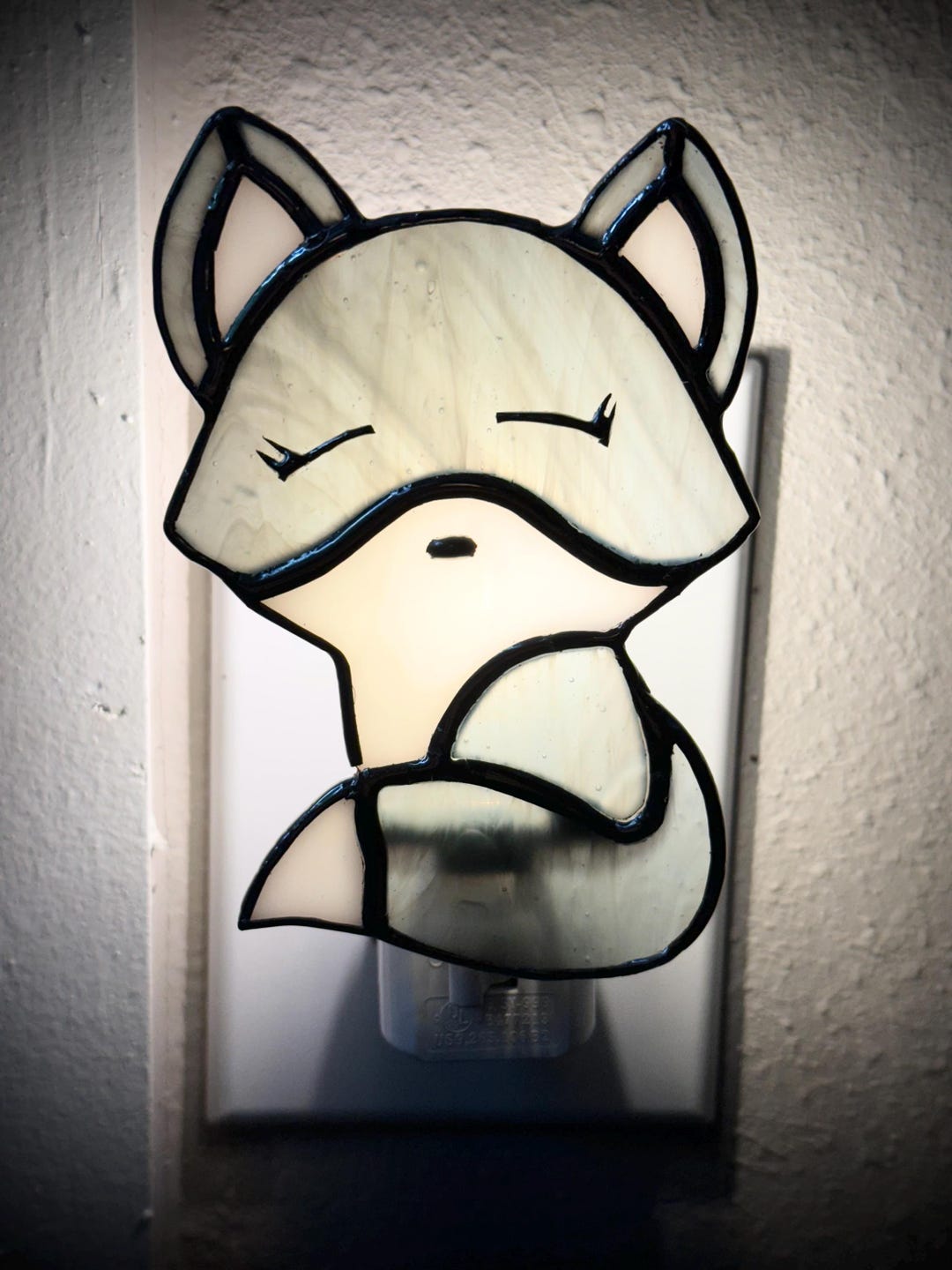 Stained Glass Night Light Stain Glass Fox Night Light Handmade by ...