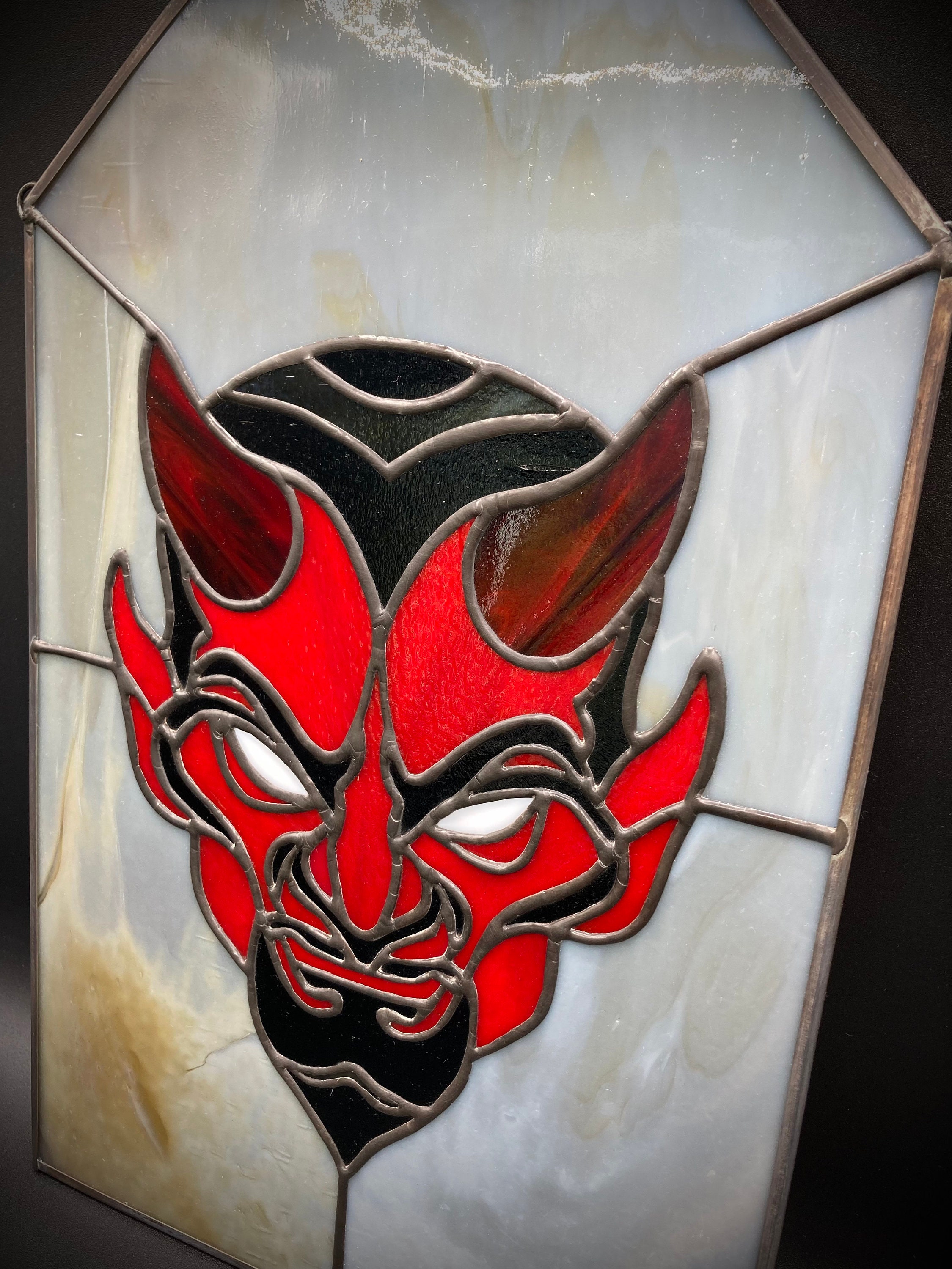 Handmade Stained Glass Devil Homemade Stain Glass Halloween Seasonal ...