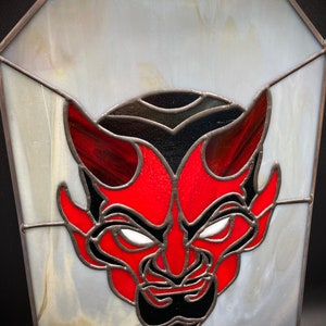 Handmade Stained Glass Devil Homemade Stain Glass Halloween Seasonal ...