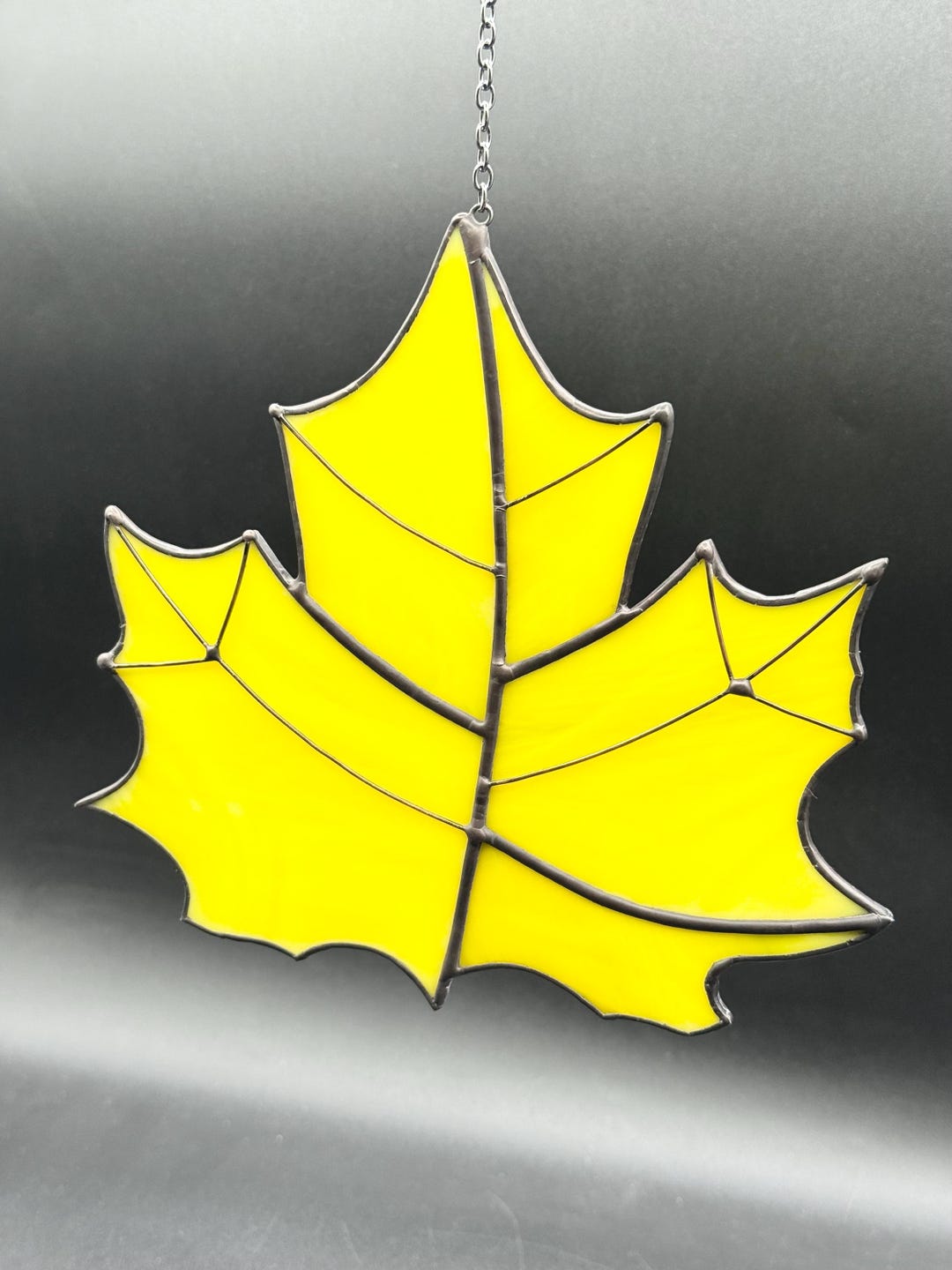Handmade Stained Glass Maple Leaf Suncatcher With Wire Overlay: Fall ...