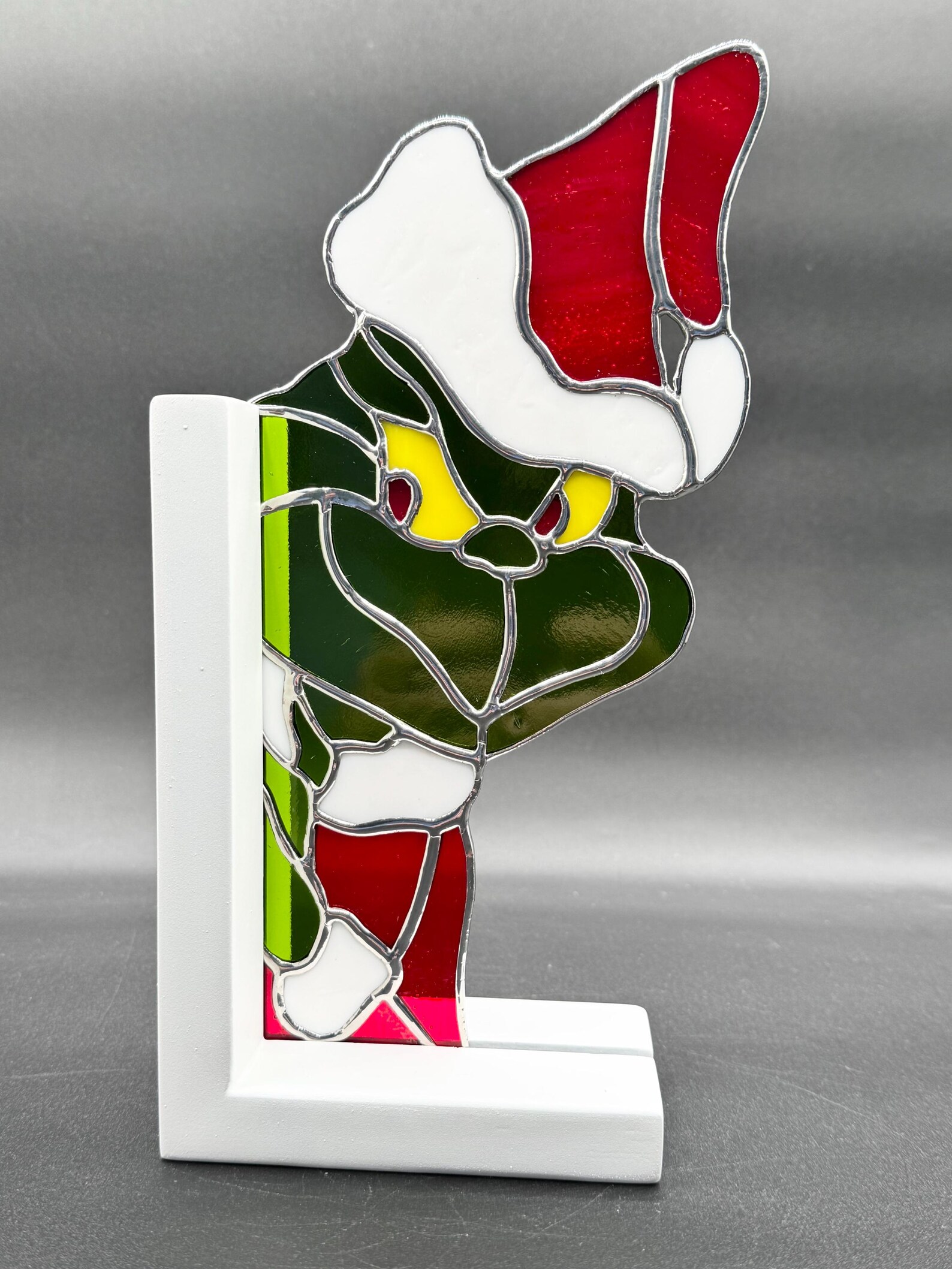 Handmade Stained Glass Grinch Peeking Grinch Christmas Holiday Decor - Etsy