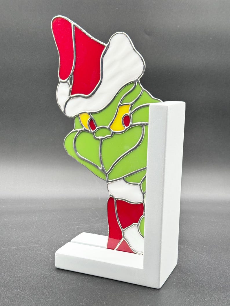 Handmade Stained Glass Grinch Peeking Grinch Christmas Holiday Decor - Etsy