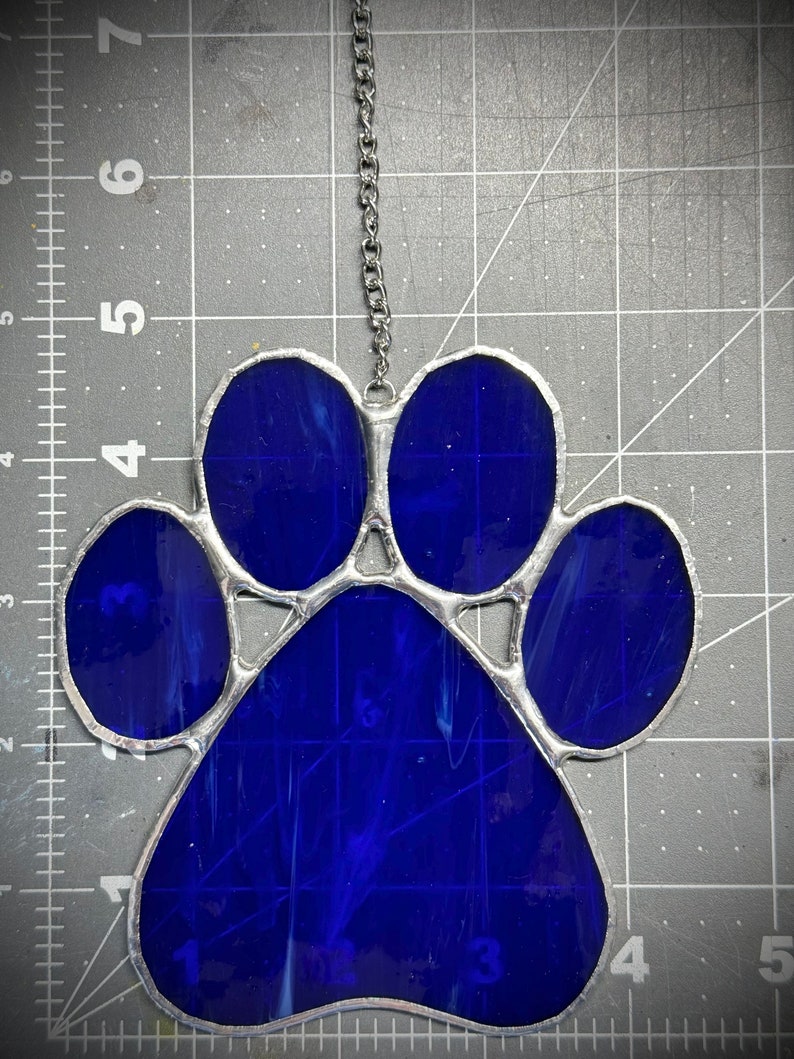 True Handmade Stained Glass Paw Print Homemade Stain Glass Paw Print ...
