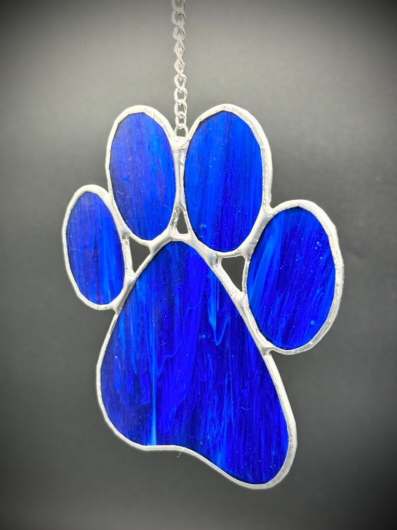 True Handmade Stained Glass Paw Print Homemade Stain Glass Paw Print ...
