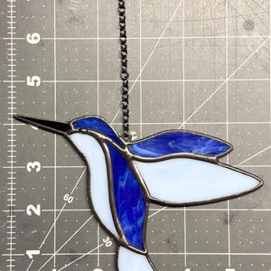 Stained Glass Hummingbird Stain Glass Blue Hummingbird Handmade by ...