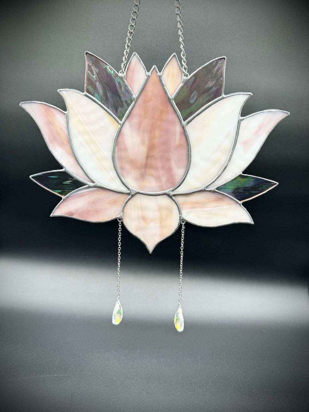 True Stained Glass Pink Lotus Homemade Stain Glass Lotus Flower With ...