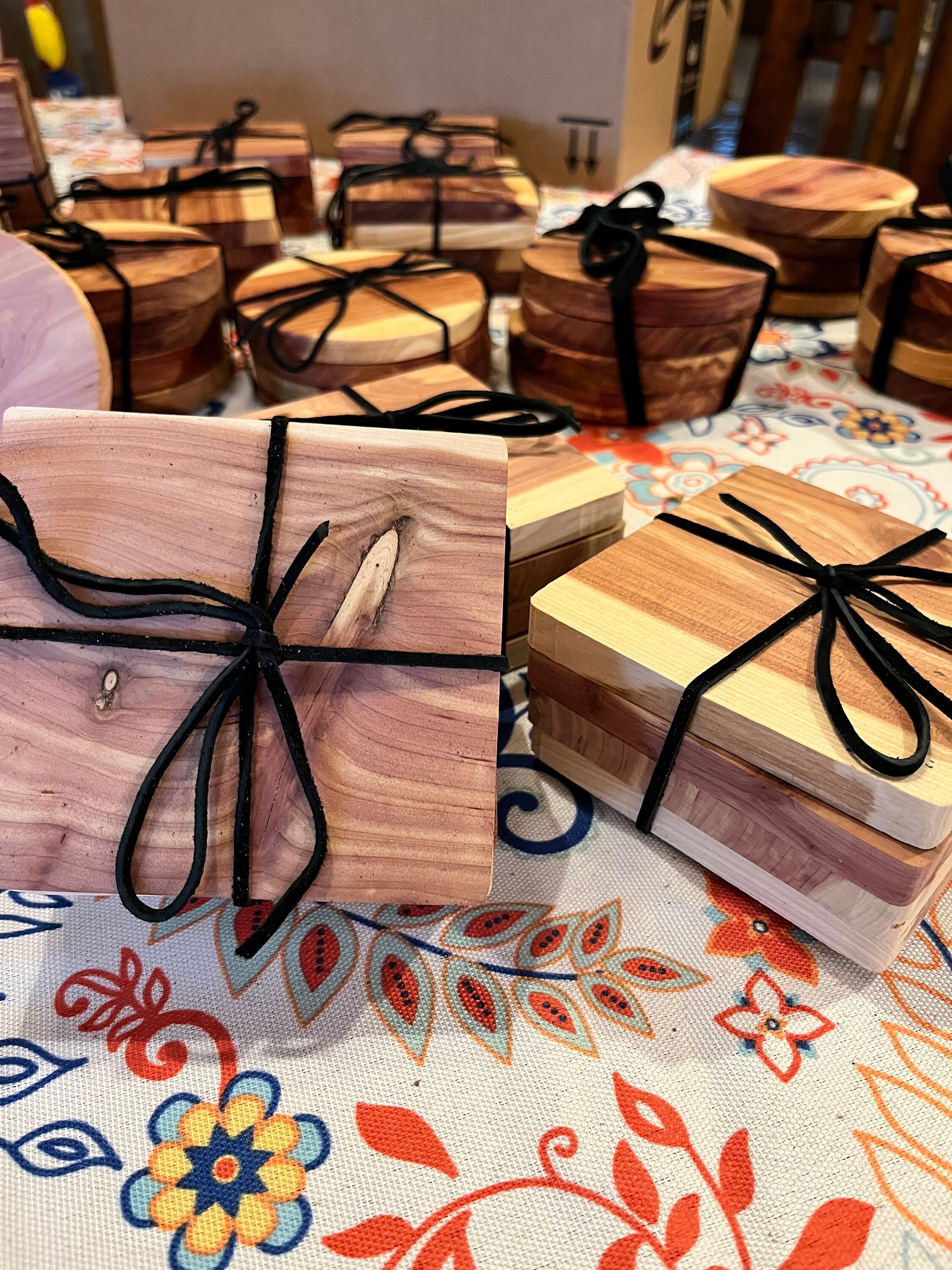 Rustic Eastern Red Cedar Coasters, Set of 4 - Etsy