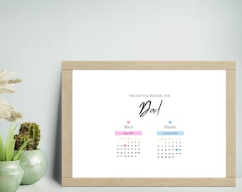Personalised A4 Father's Day Print Custom Wall Art Gift for Dad Unique ...
