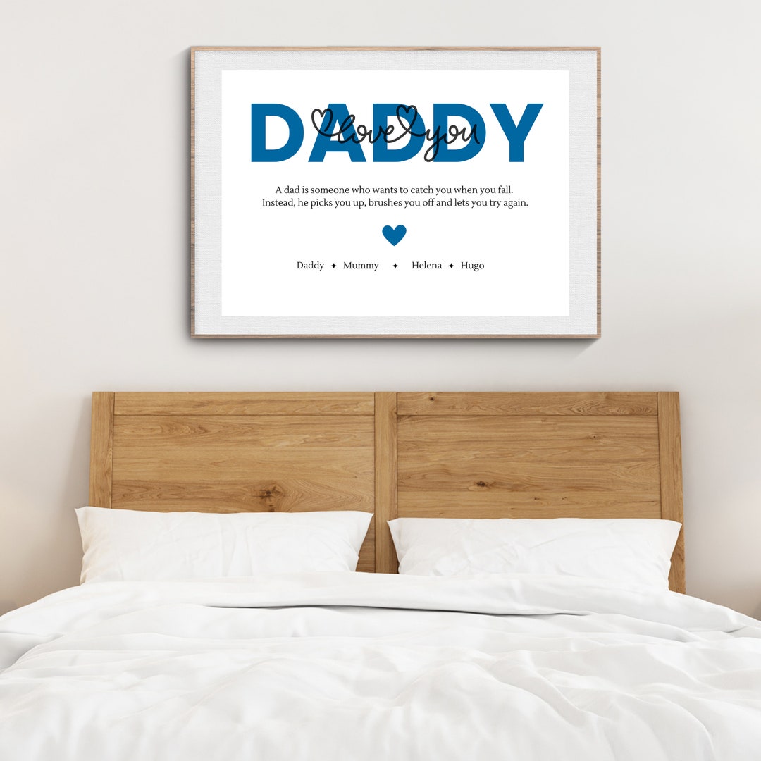 Personalised A4 Father's Day Print Custom Wall Art Gift for Dad Unique ...