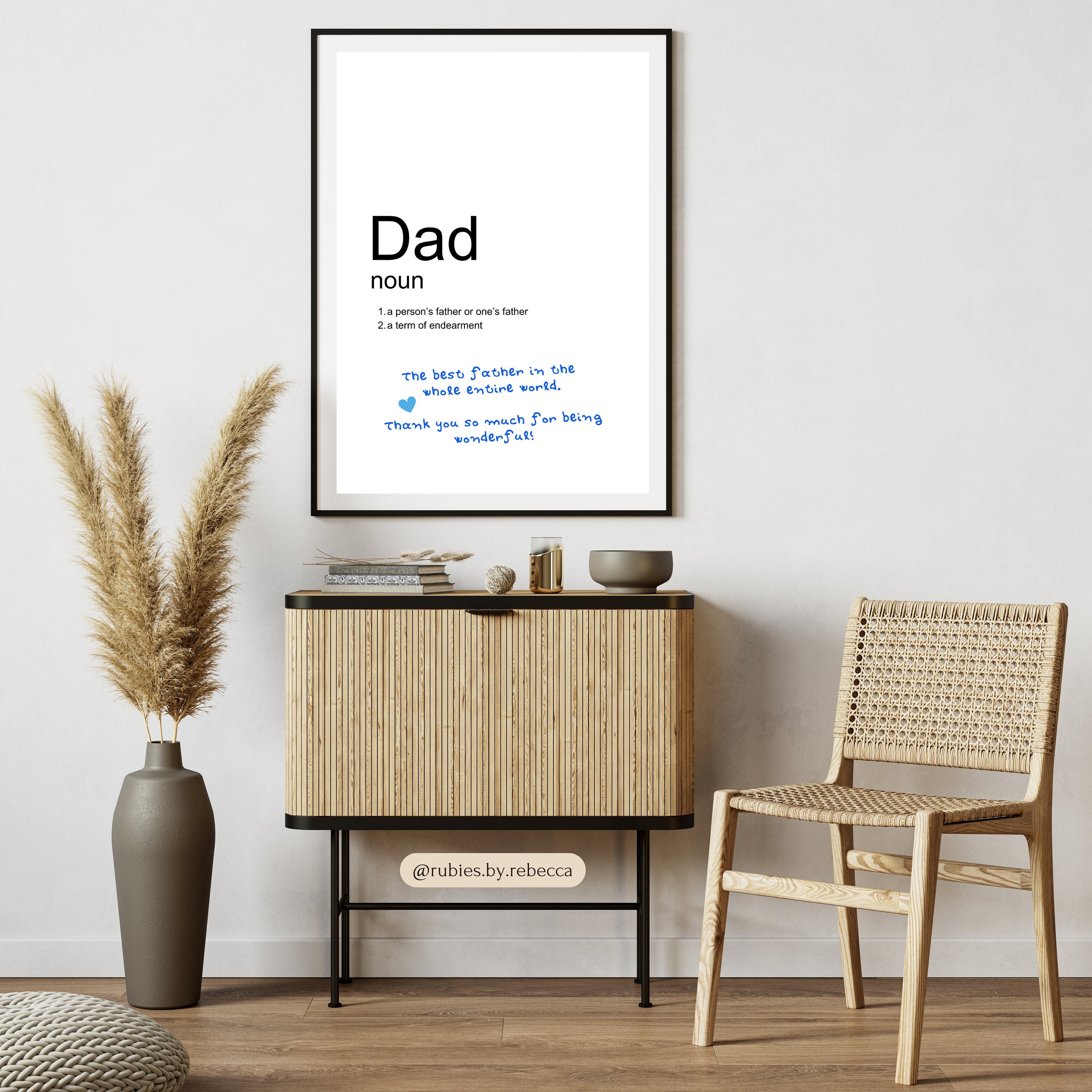 Personalised A4 Father's Day Print Custom Wall Art Gift for Dad Unique ...