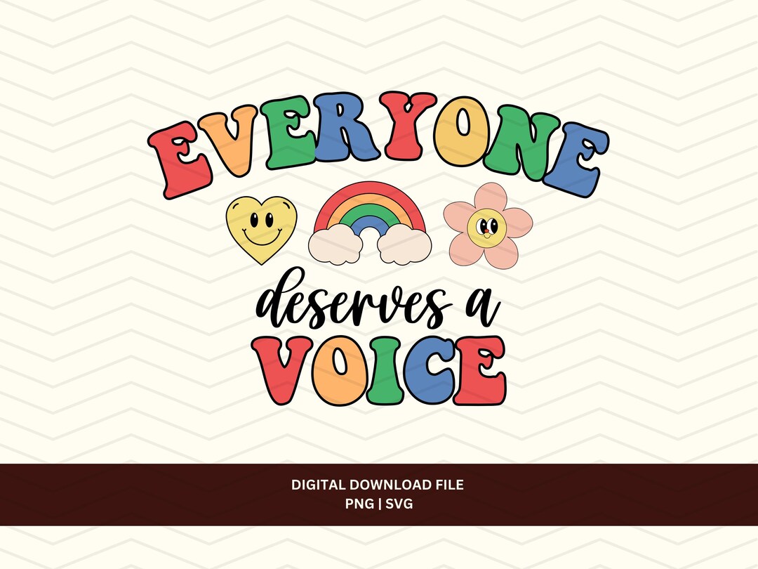 Retro Speech Therapy Png Svg File, Everyone Deserves A Voice, Colorful ...