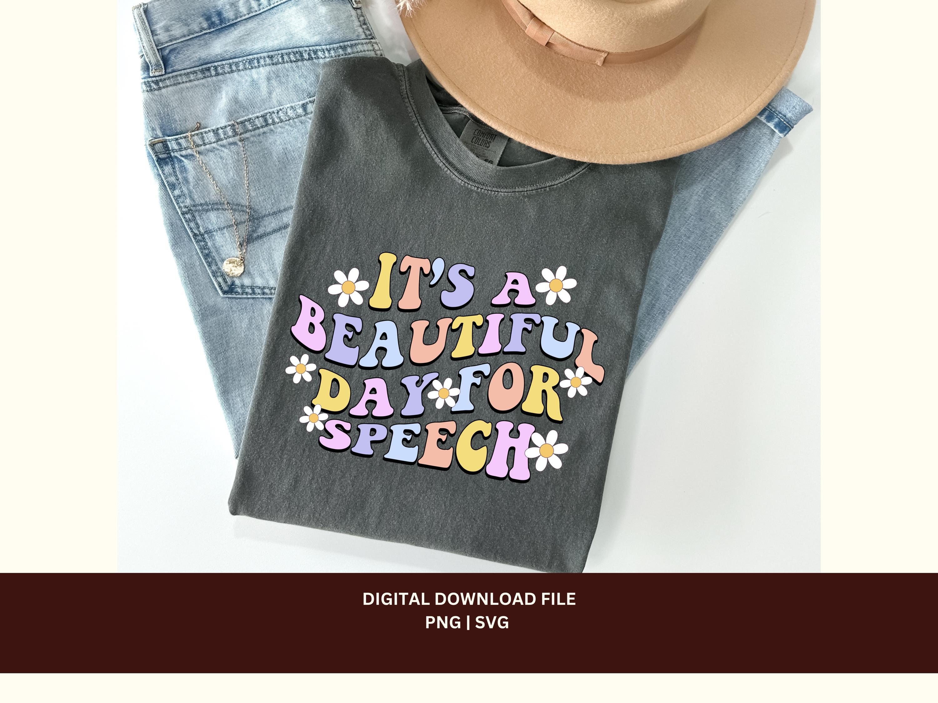 Floral Speech Therapy Png Svg File, Groovy Beautiful Day for Speech ...