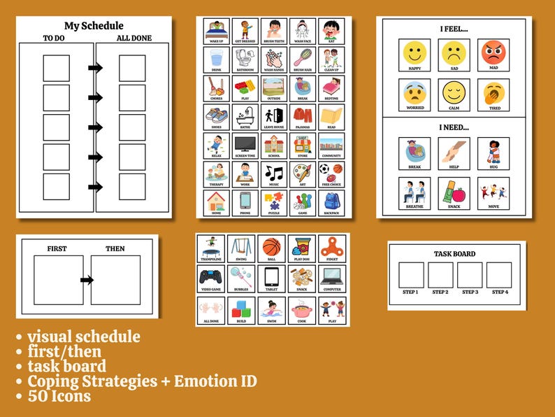 Complete Autism Visual Supports Bundle for Home School Schedule Strips ...