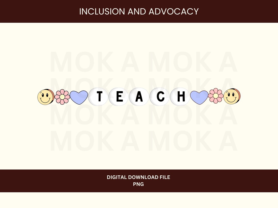 Teacher Friendship Bracelet Png Svg File, Cute Educator Design, DIY ...