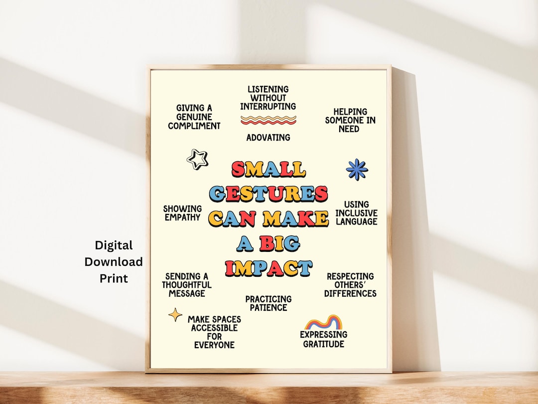 Inclusion and Acceptance Wall Art for Clinic or Office, Spread Kindness ...