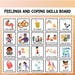 Feelings and Coping Skills Card for Kids, Emotional Regulation Visual ...
