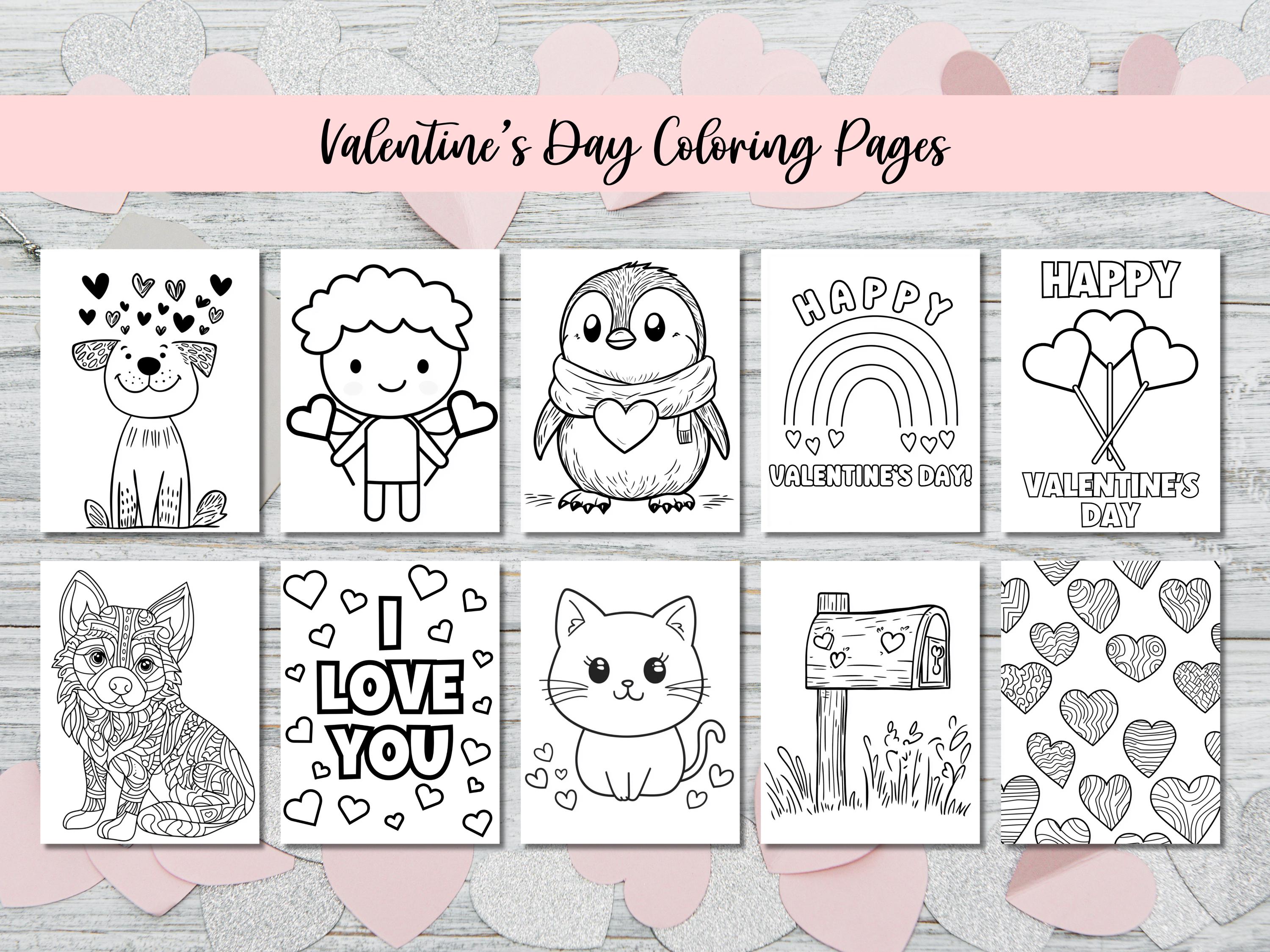 Valentine's Day Coloring Pages for Kids, Preschool Vday Activities ...