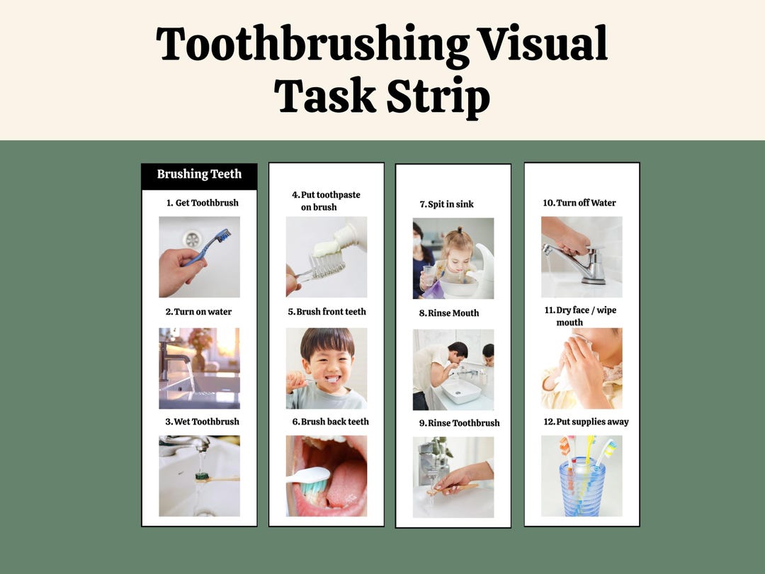 Real Picture Tooth Brushing Visual Schedule | Brushing Teeth Task ...