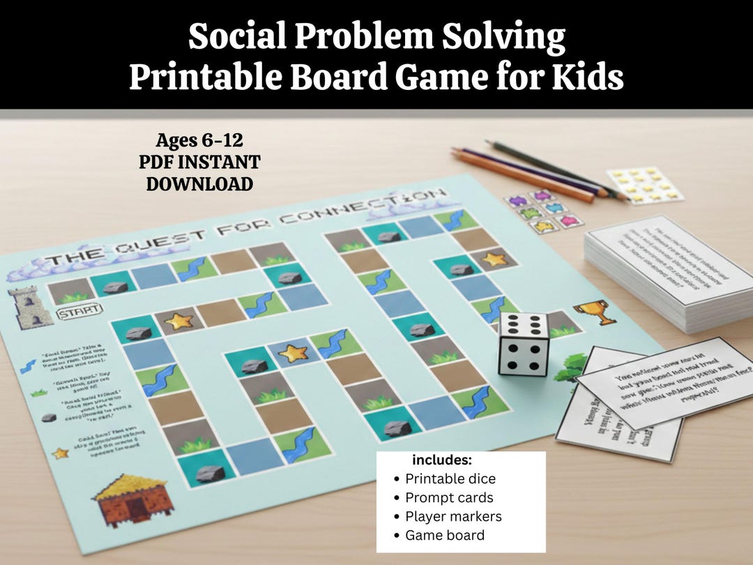 Social Problem Solving Board Game for Kids, Social Skills Activities ...