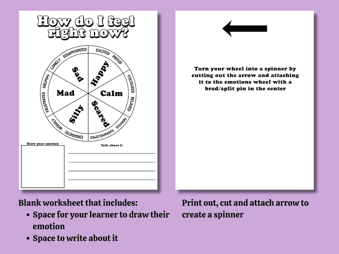 Printable Emotion Wheel & Feelings Chart | Social Emotional Learning ...