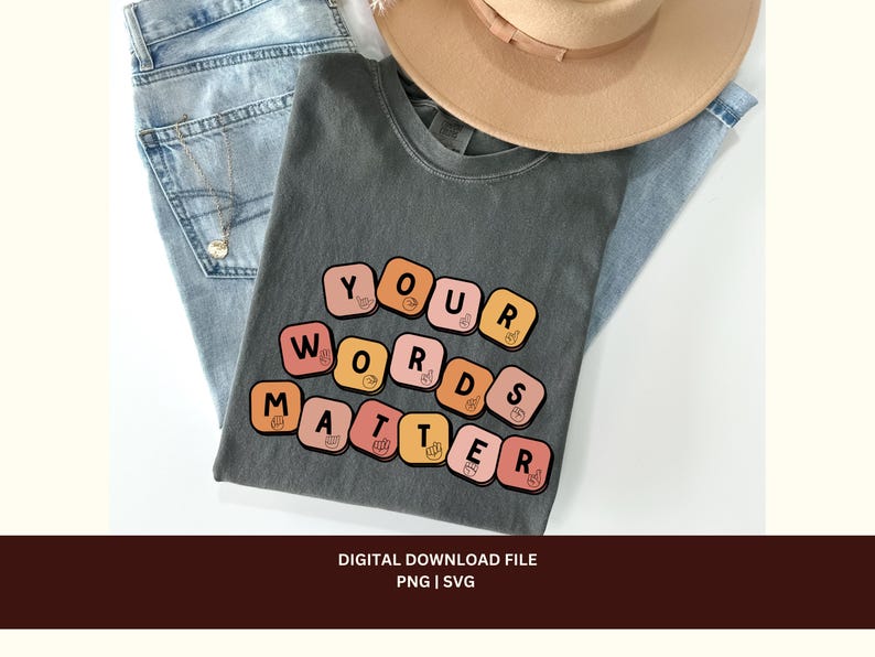 Your Words Matter Png Svg File, Sign Language Speech Therapy Design,slp SLPA AAC Svg Png, Speech ...