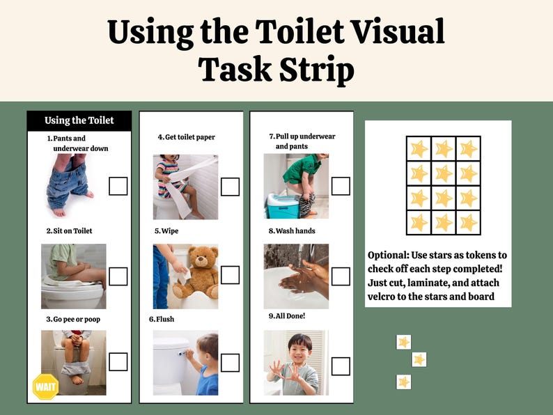 Potty Training Visual | Real Photo Toilet Task Analysis Printable PDF ...