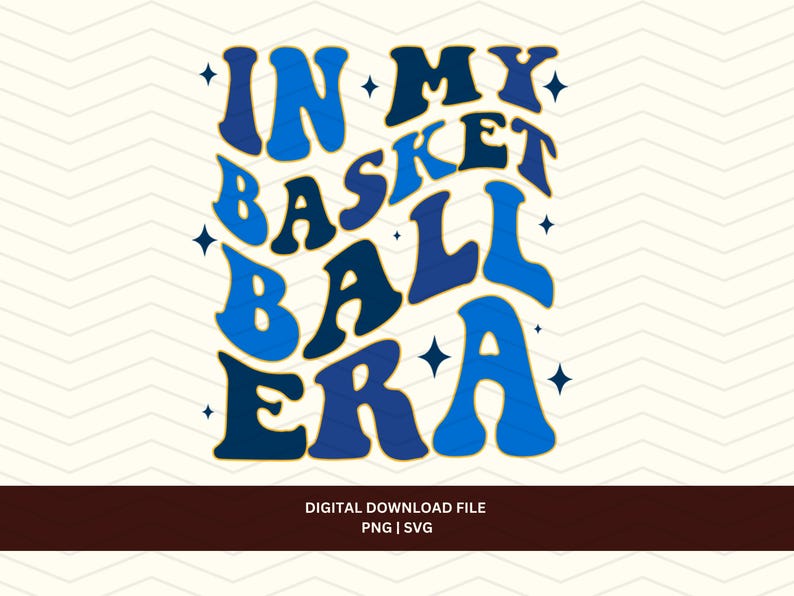 In My Basketball Era PNG SVG, Blue and Gold Basketball Clip Art, Retro ...
