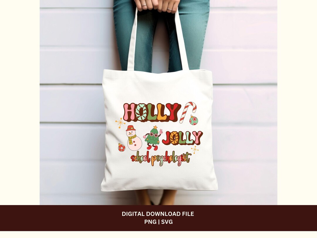 Christmas School Psychologist Png Svg File, Holly Jolly School Psych ...