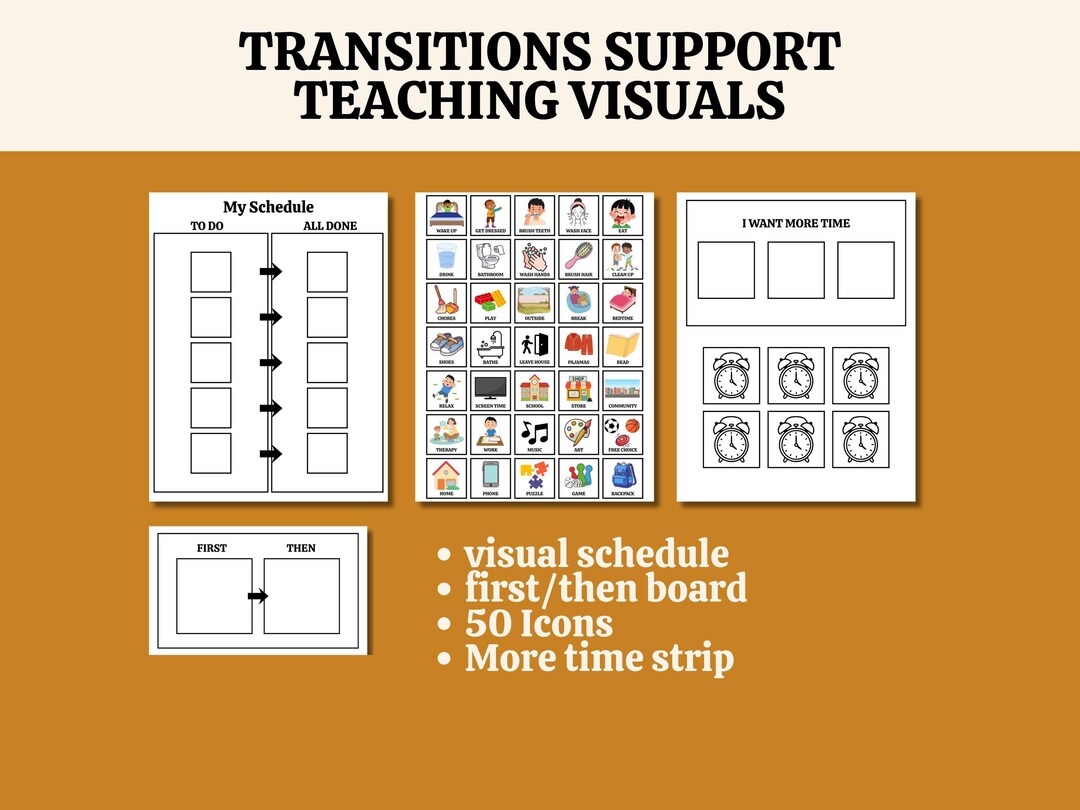 Visual Supports for Transitions – Visual Schedule, First Then Board ...